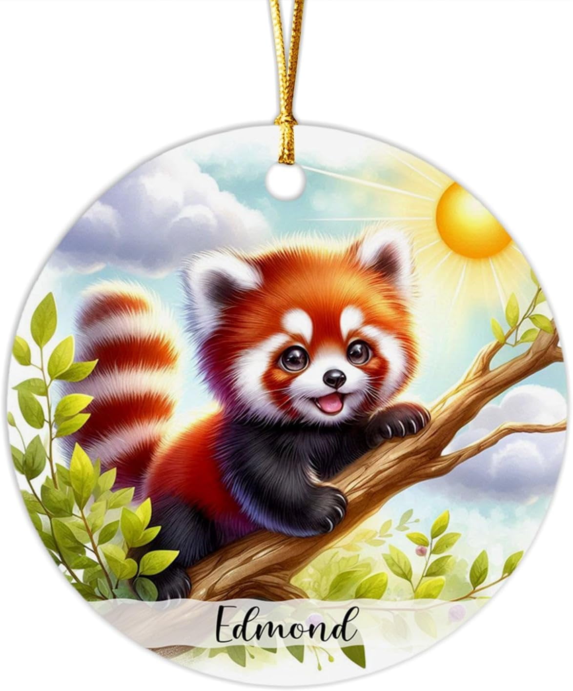 Personalized Red Panda Animal Ornament, Customized Red Panda Ornament ...
