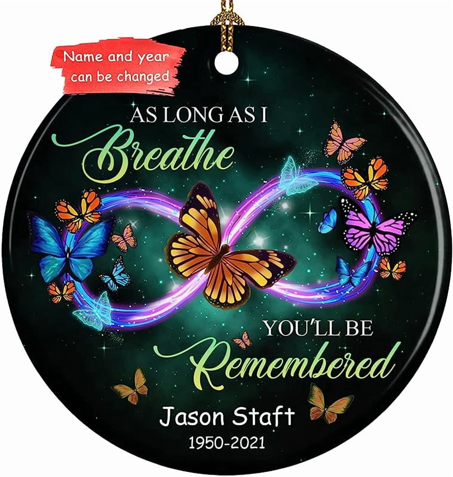 Personalized Remembrance Ornament with Butterflies and Infinity Symbol ...