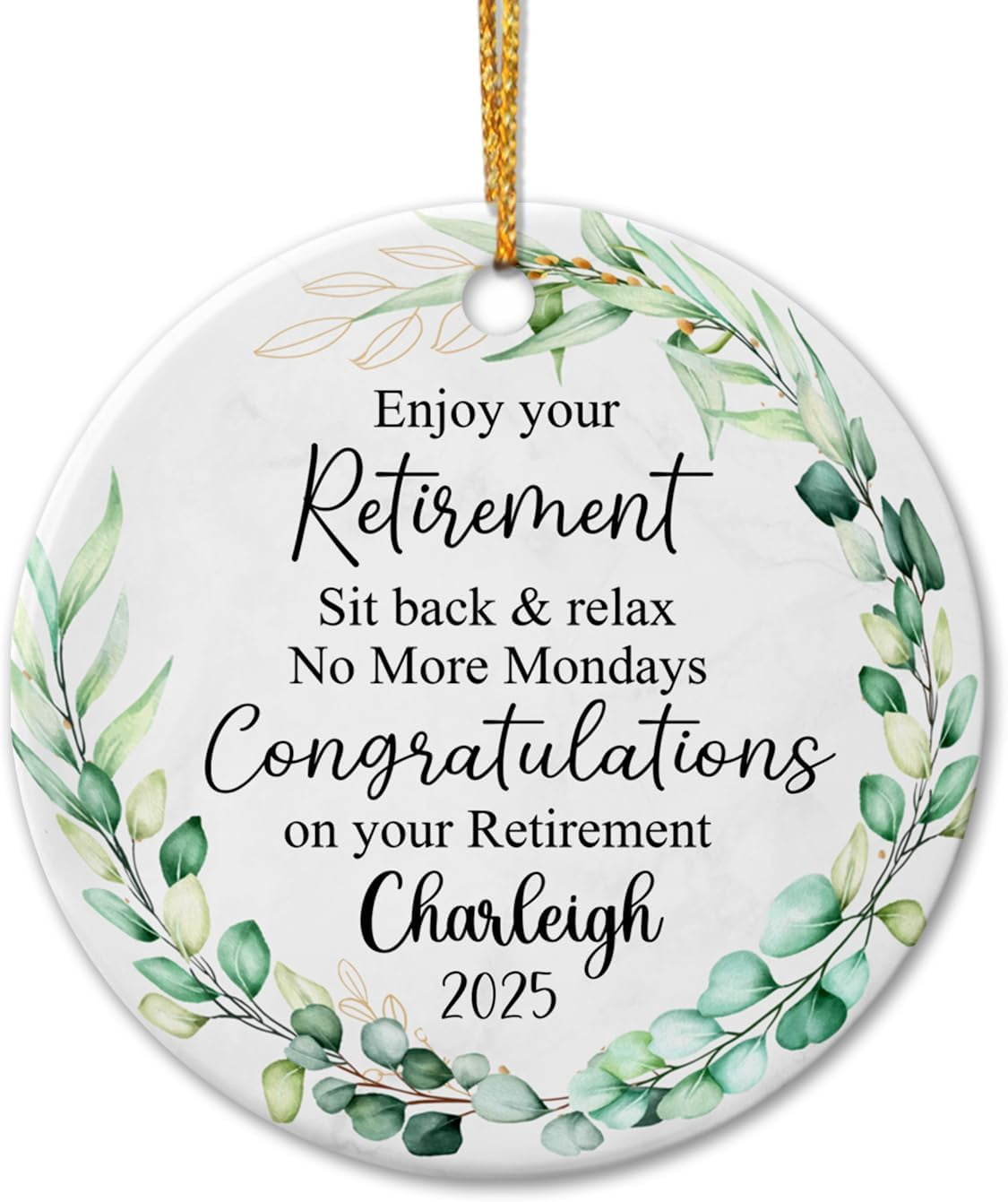Personalized Retired Ceramic Xmas Ornament Gift, Enjoy Your Retirement ...