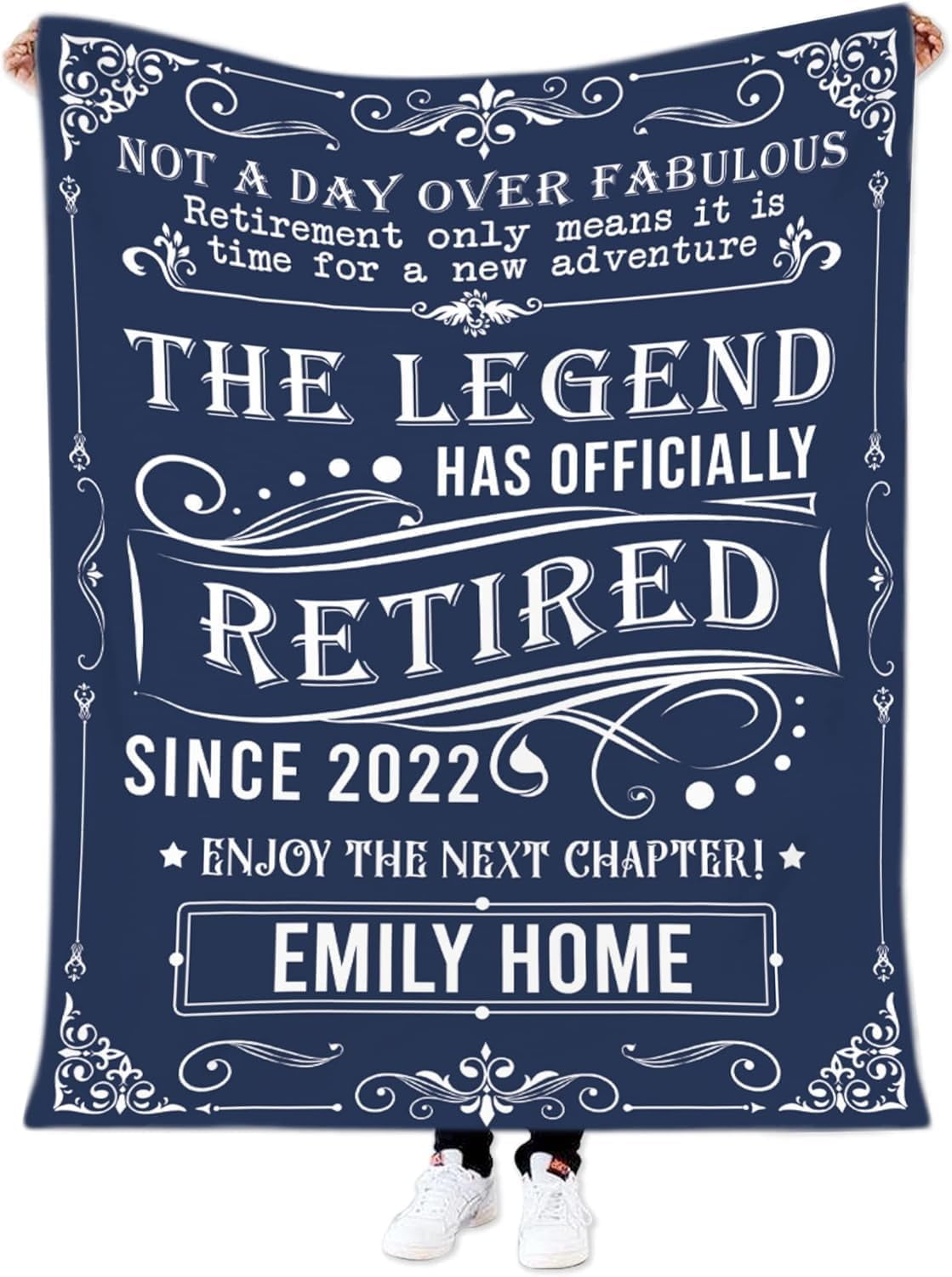 Personalized Retirement Blanket with Name - Never Underestimate Happy ...