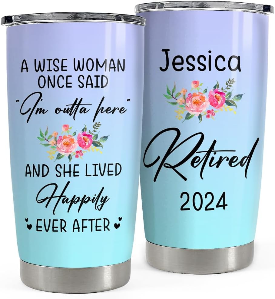 Personalized Retirement Tumbler With Lid 20oz Tumblers with Lid Gift ...