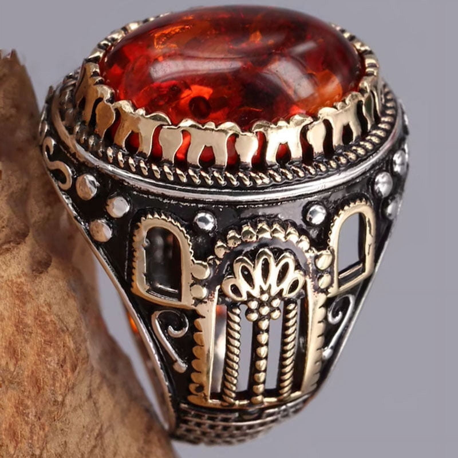 Personalized Retro Two Tone Men's Ring - Walmart.com