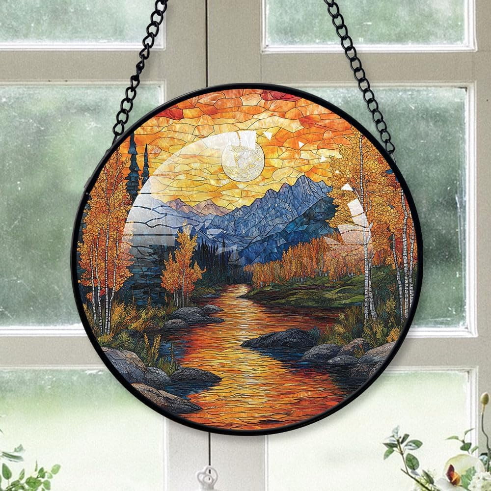 Personalized River Stained Glass Suncatcher Artistic Window Hanging ...