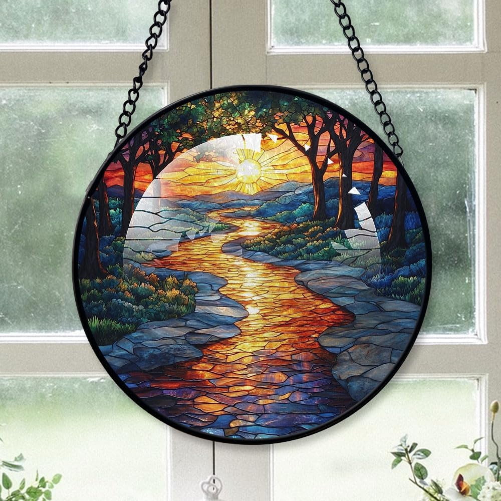 Personalized River Suncatcher Stained Glass, River Originally Designed ...