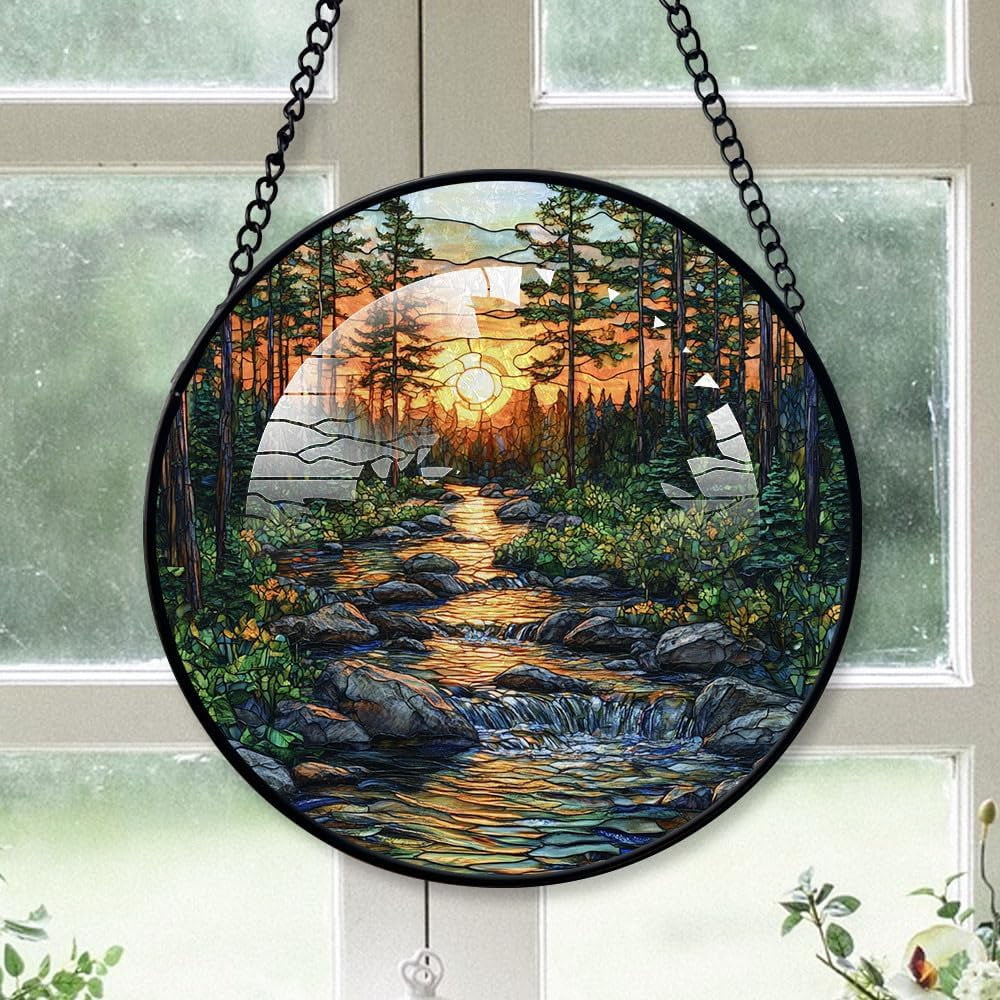 Personalized River Suncatcher Stained Glass Suncatchers, River Ornament ...