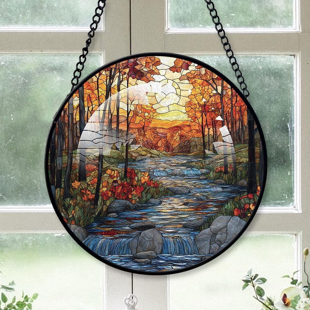 Personalized River Suncatcher Stained Glass Suncatchers, River Ornament ...