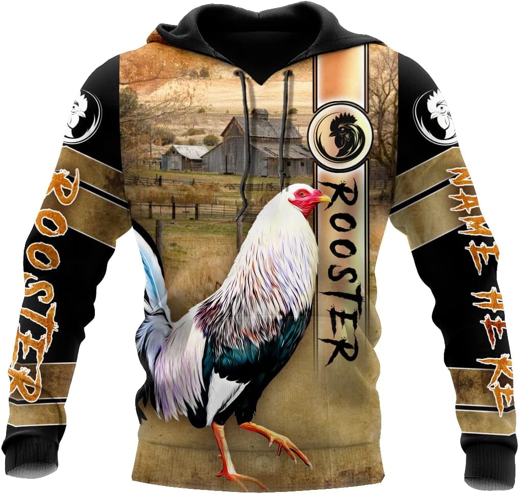 Personalized Rooster 3D gamefowl hoodies for men, mexican hoodie ...