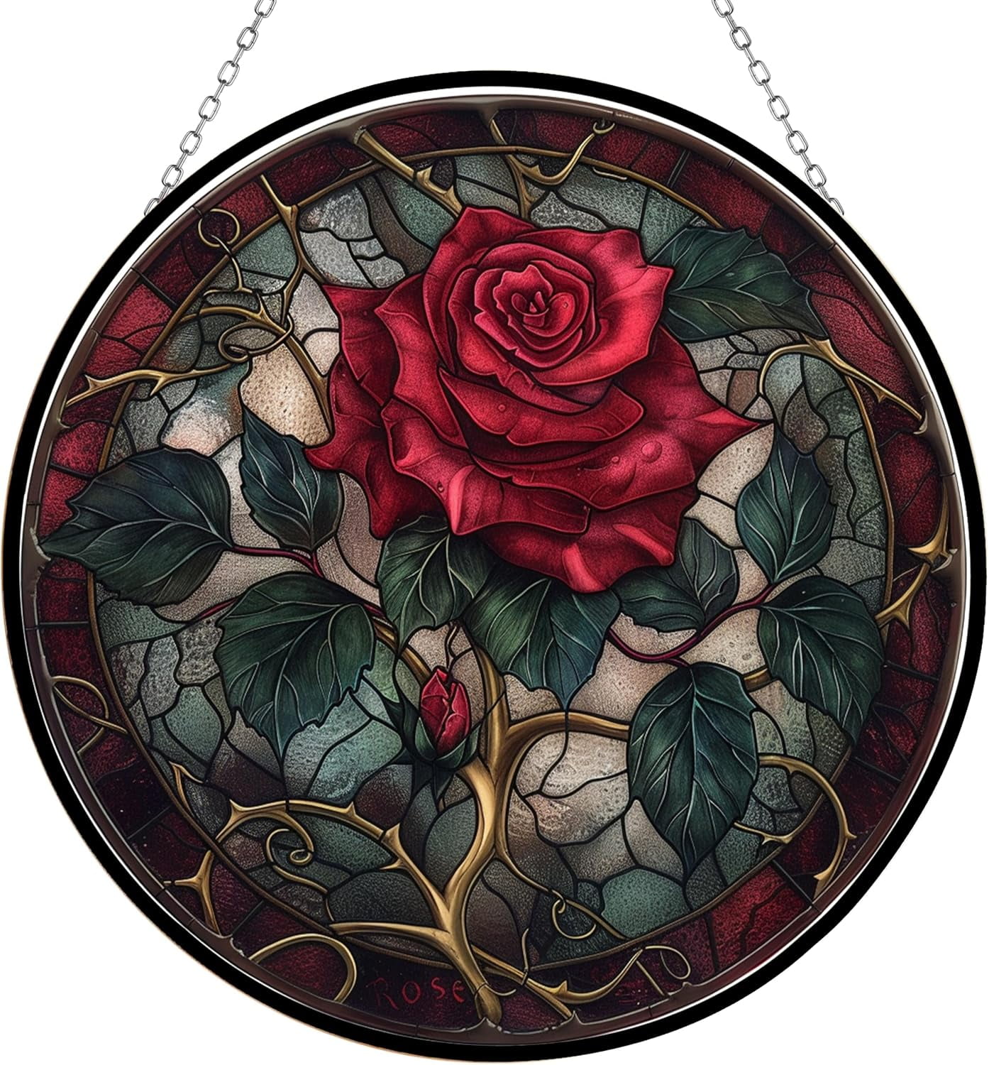 Personalized Rose Suncatchers for Windows, Stained Glass Window ...