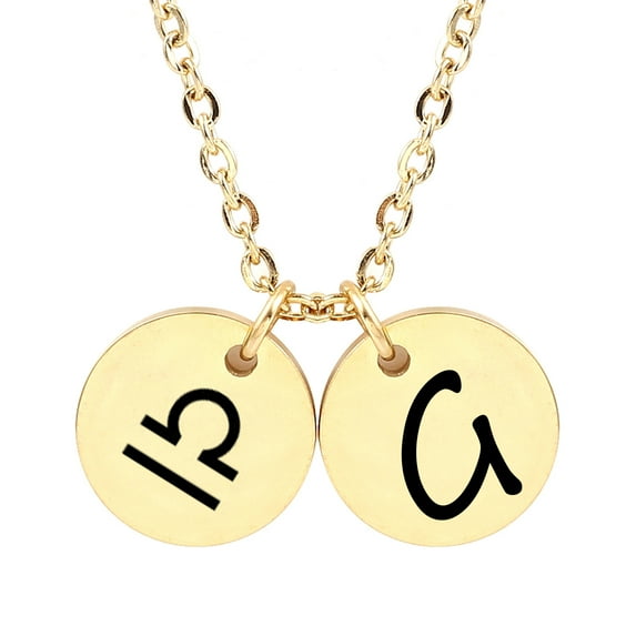 Personalized Round Constellation Initial Necklace - Engraved Zodiac ...