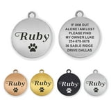 Personalized Round Dog Tags, Free Engraving Custom Pet ID Tags, Dog Cat ...