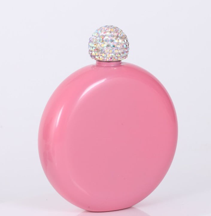 Personalized Round Liquor Flask for Women Customized Engraved Stainless ...