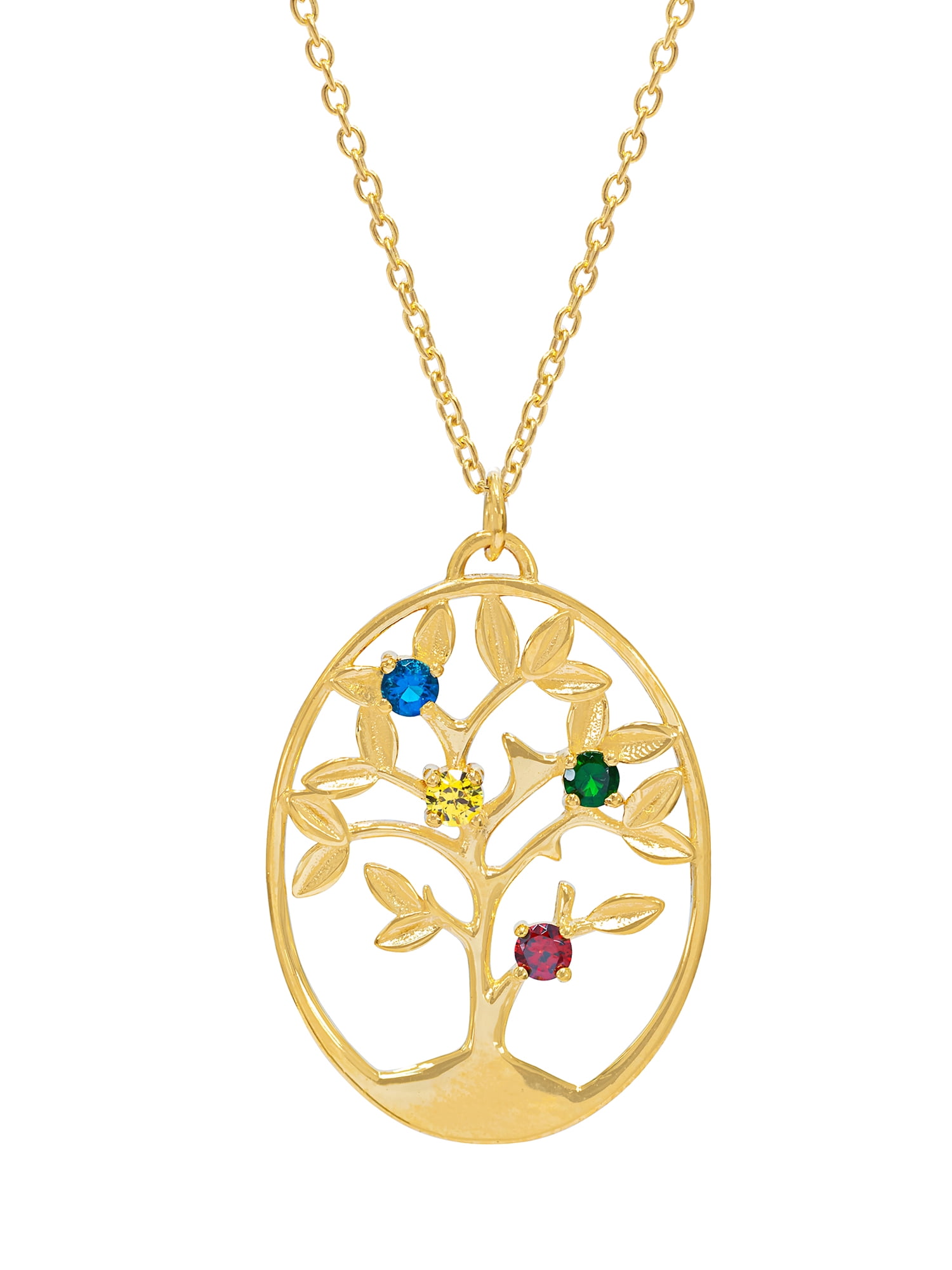 Personalized Round-Shaped Family Tree Pendant with Up to Four ...