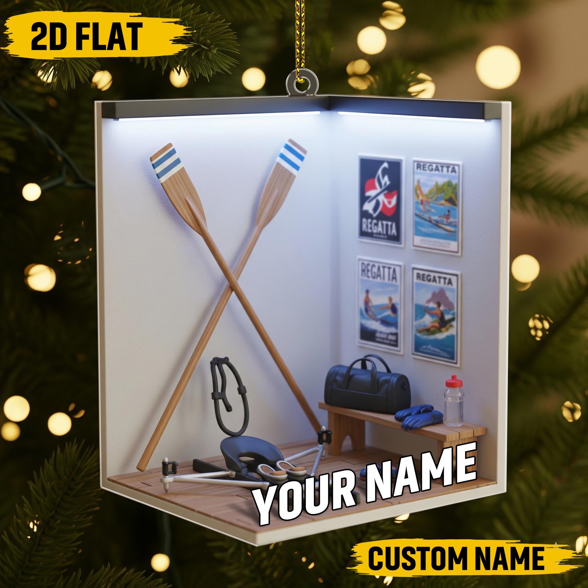 Personalized Rowing Ornament with Custom Name | Regatta Rower Christmas ...