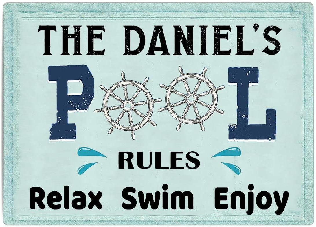 Personalized Rustic Pool Rules Sign Pool Signs and Decor Outdoor Relax ...