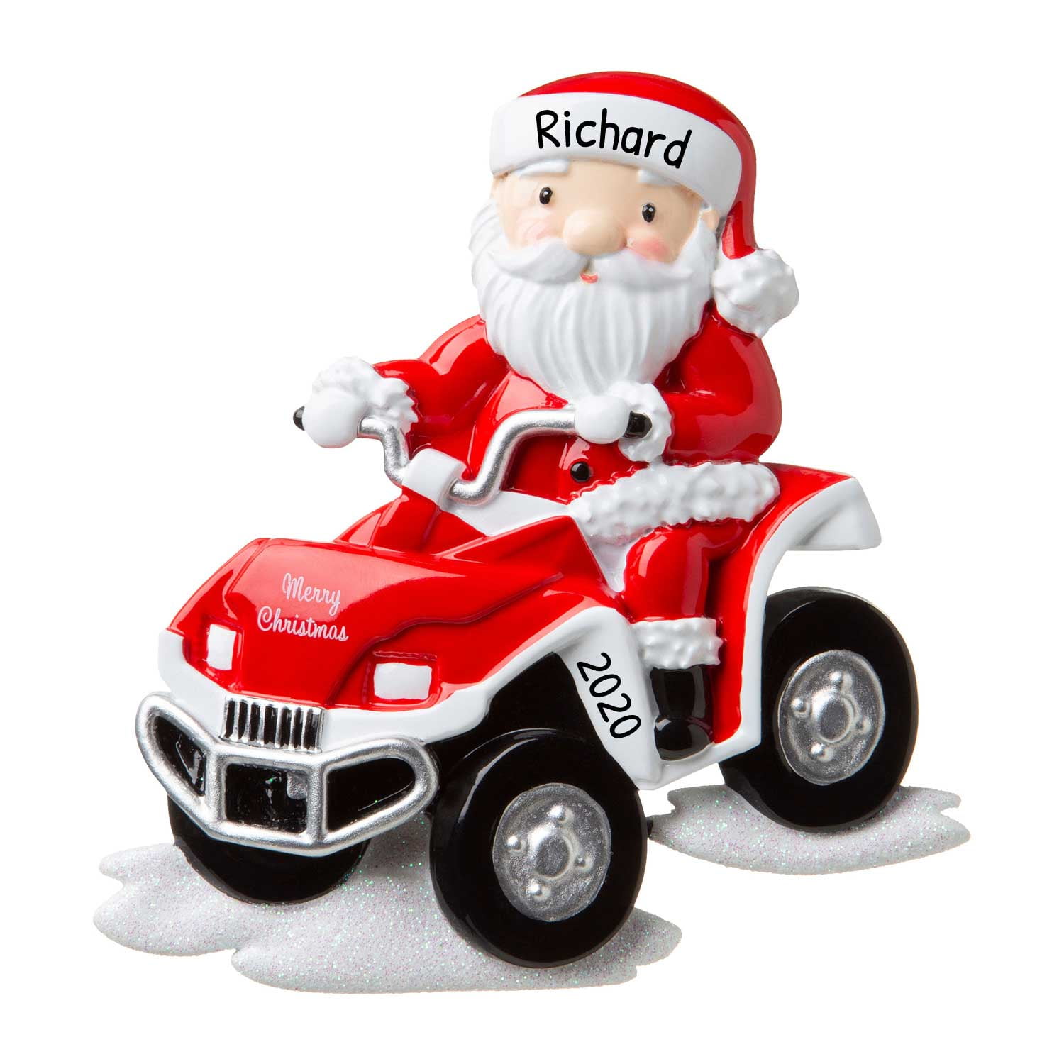 Personalized Santa ATV Ornament - Dirt Track Racing Ornament, Dirt Bike ...