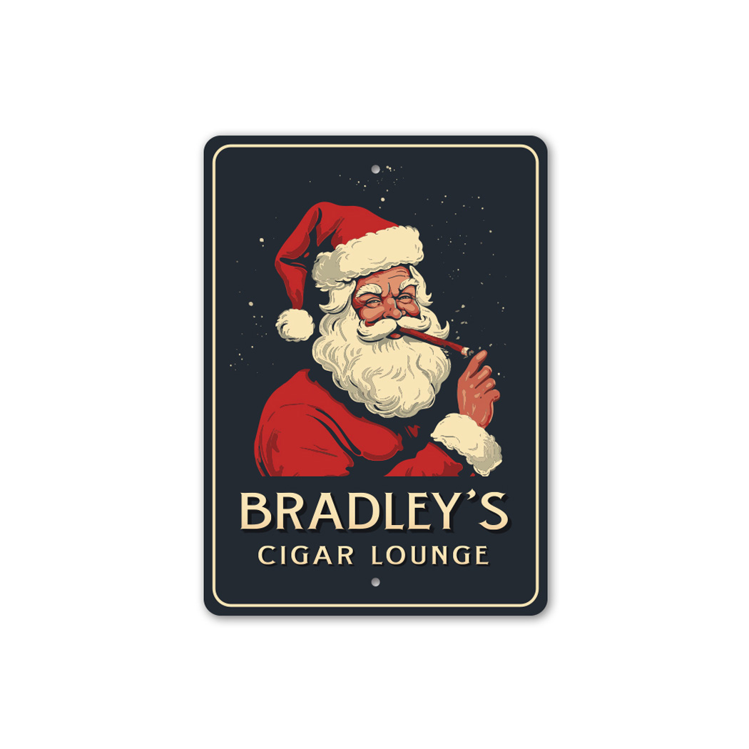 Personalized Santa Cigar Lounge Aluminum Metal Decor Sign - 10x14 ...