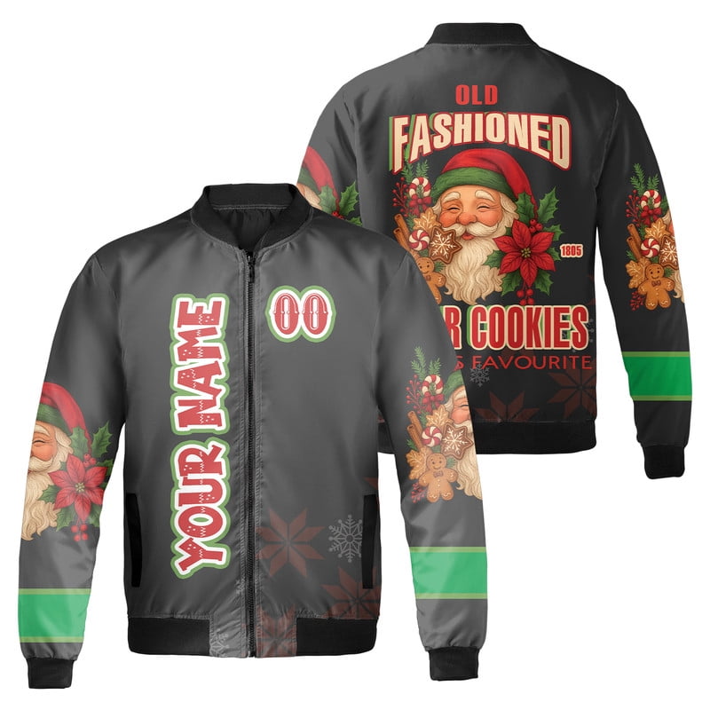 Personalized Santa Claus Christmas Bomber Jacket - Old Fashioned Sugar ...