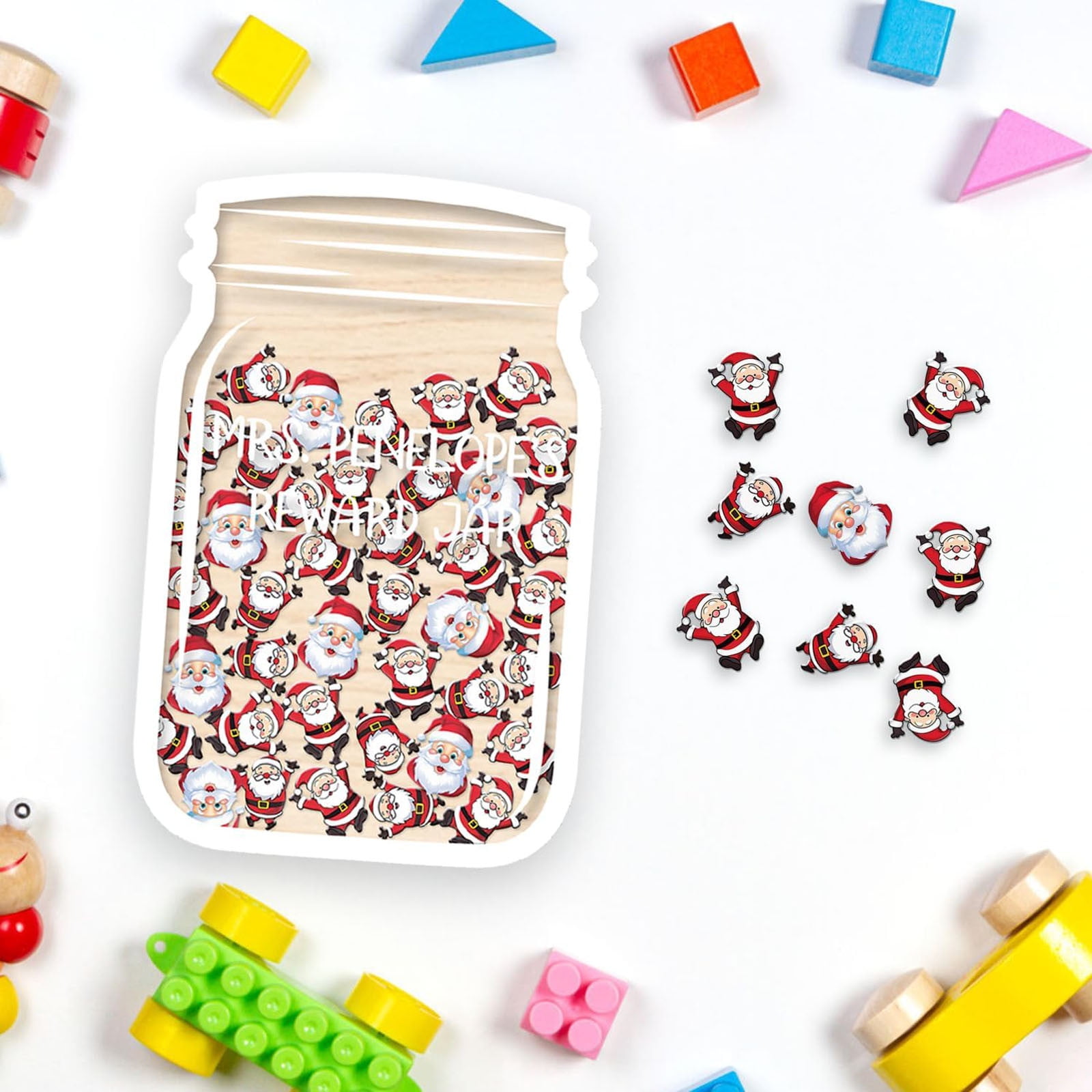 Personalized Santa Claus Jar For Boys Girls, Bulletin Board Chart Xmas ...