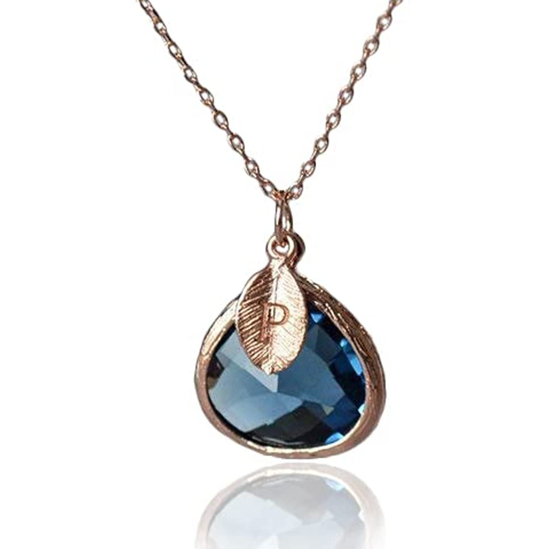 Personalized Sapphire Necklace, Bridesmaid Necklace, September ...