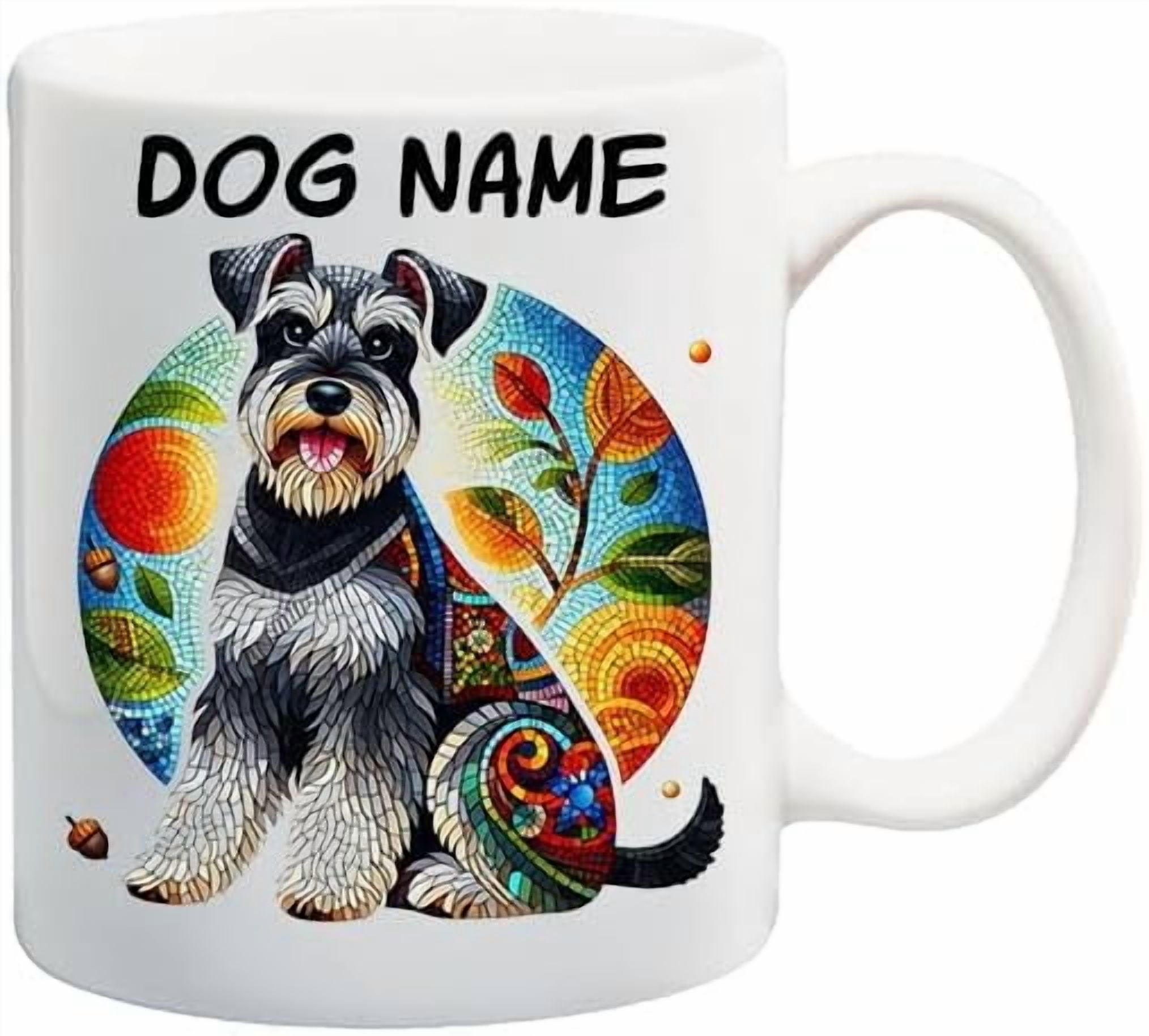 Personalized Schnauzer Dog Mug with Name, Custom Name Coffee Cup ...