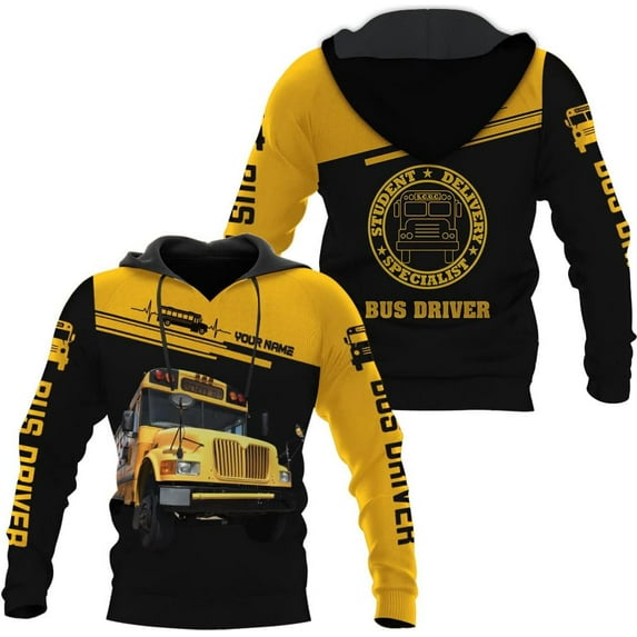 Personalized School Bus Driver Hoodie Yellow Bus Driver Hoodies School ...
