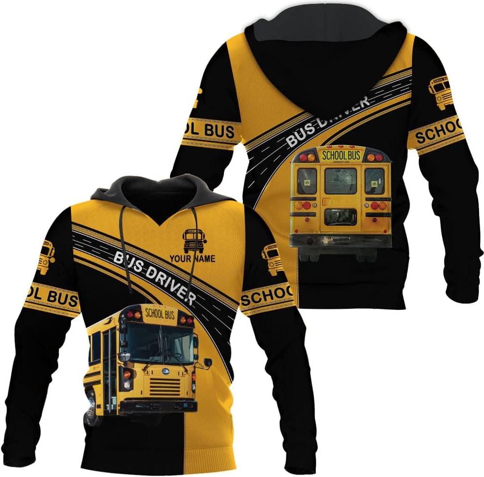 Personalized School Bus Driver Hoodie Yellow Bus Driver Hoodies School ...