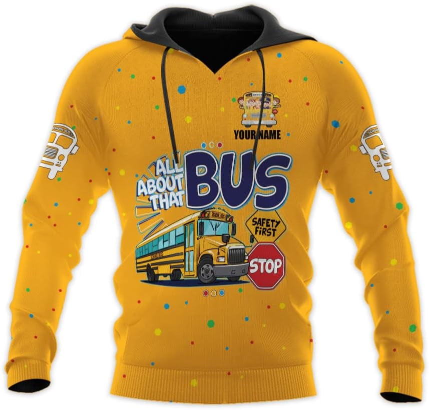 Personalized School Bus Driver Hoodie Yellow Bus Driver Hoodies School ...