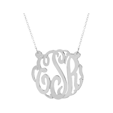 14k Rose Gold 3-Letter Script Monogram Personalized Necklace Fine ...