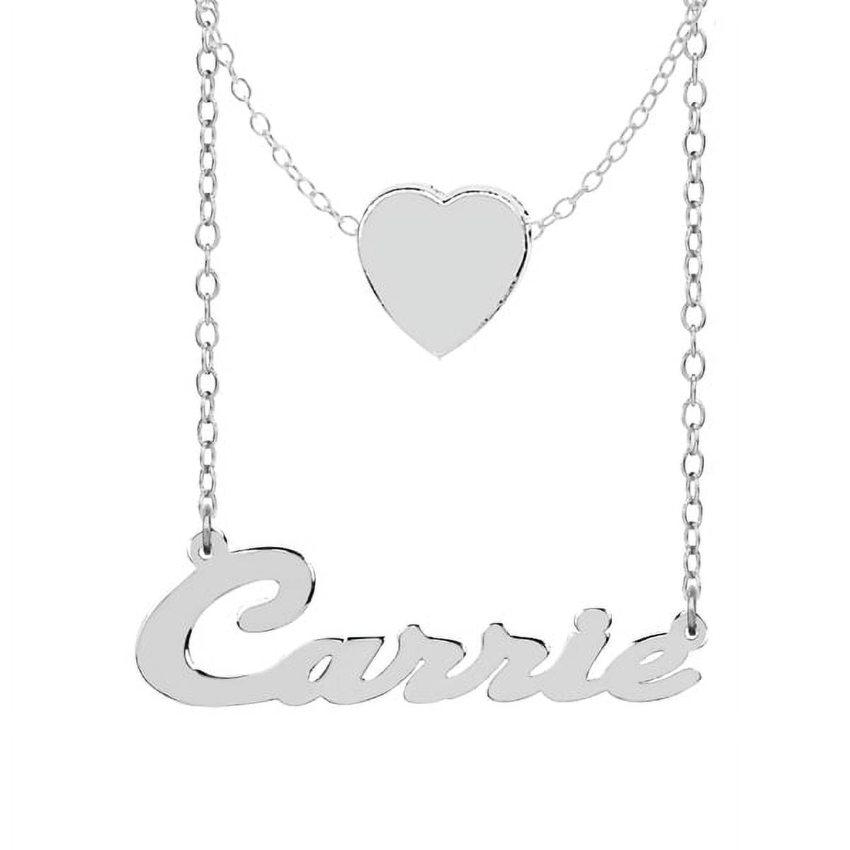 Personalized Script Name Necklace "Carrie" with Inner Hanging Heart in ...