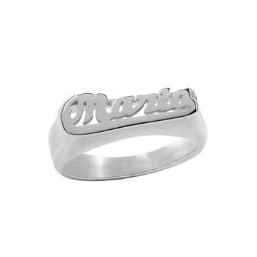 Personalized Script Name Ring with Crown on Top - Walmart.com