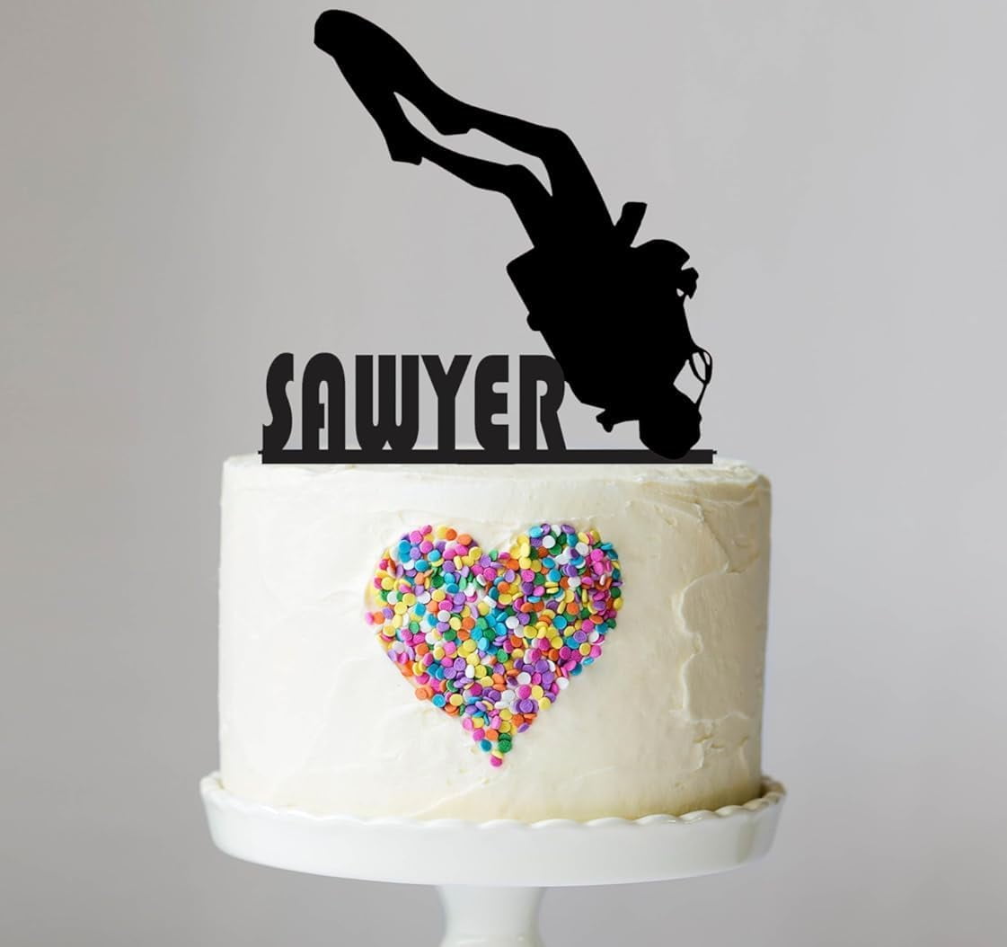 Personalized Scuba Diving, Swimming, Cake Topper, Sports Decor ...