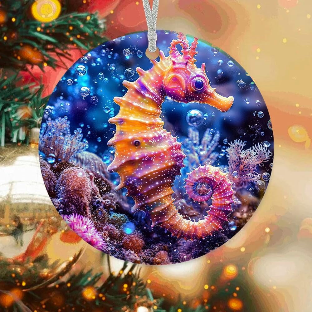 Personalized Seahorse Tree Ornaments, Seahorse Xmas Gifts Ideas ...