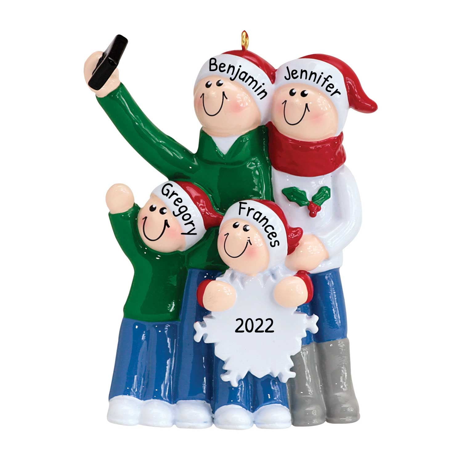 Personalized Selfie Family of 4 Ornament 2024 Happy Keepsake 1 Count ...