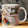 Personalized Sewing Mug, Love Sewing Stained Glass 3D Ceramic Coffee ...