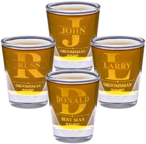 Personalized Shot Glasses Set of 4 – Groomsmen Glasses Drinking Set ...