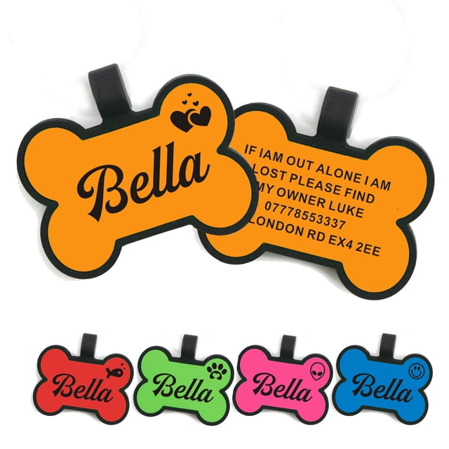 Personalized Silicone Dog Tags and Cat Tags, Custom Text Double Sided ...