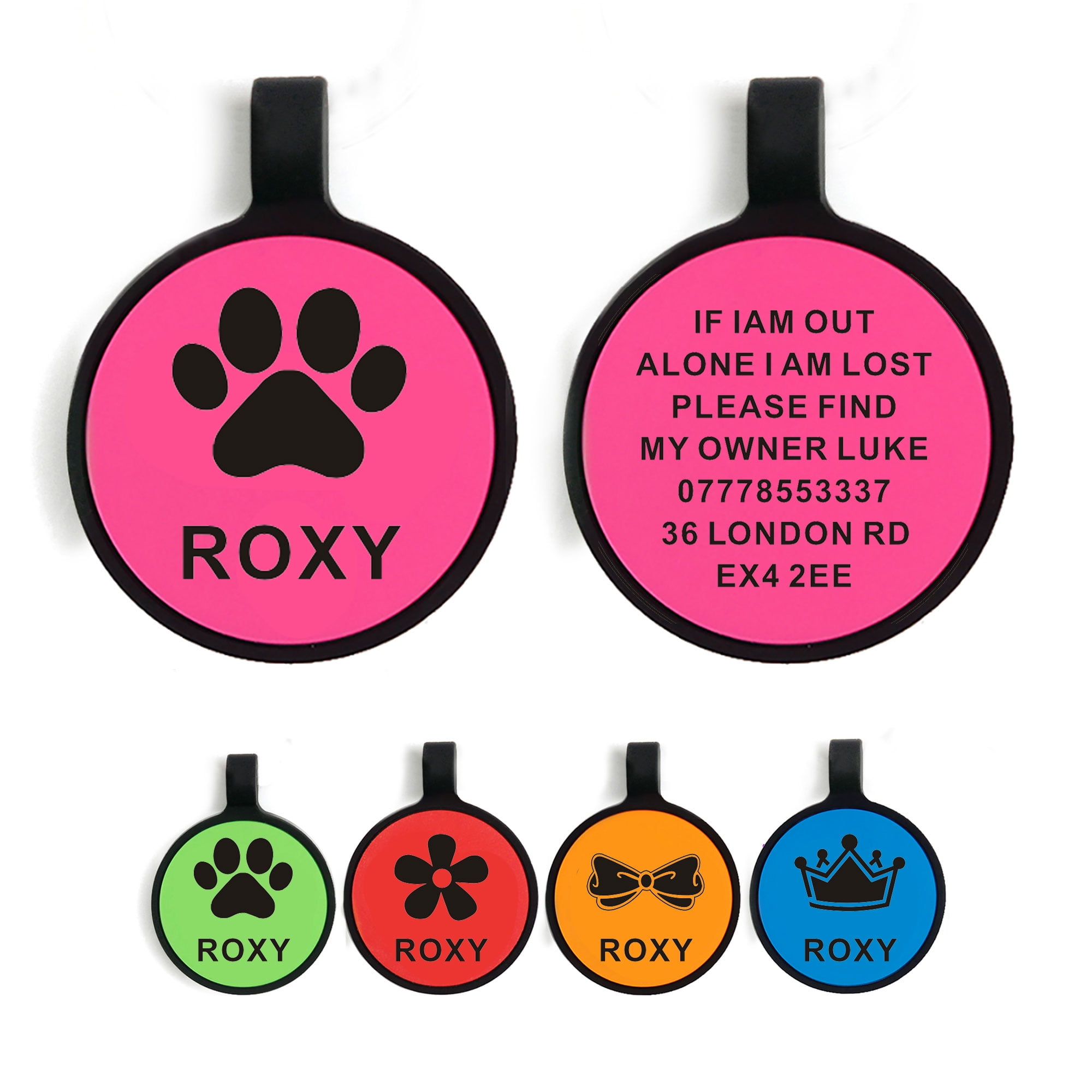 Personalized Silicone Dog Tags and Cat Tags, Double Sided Engraved with ...
