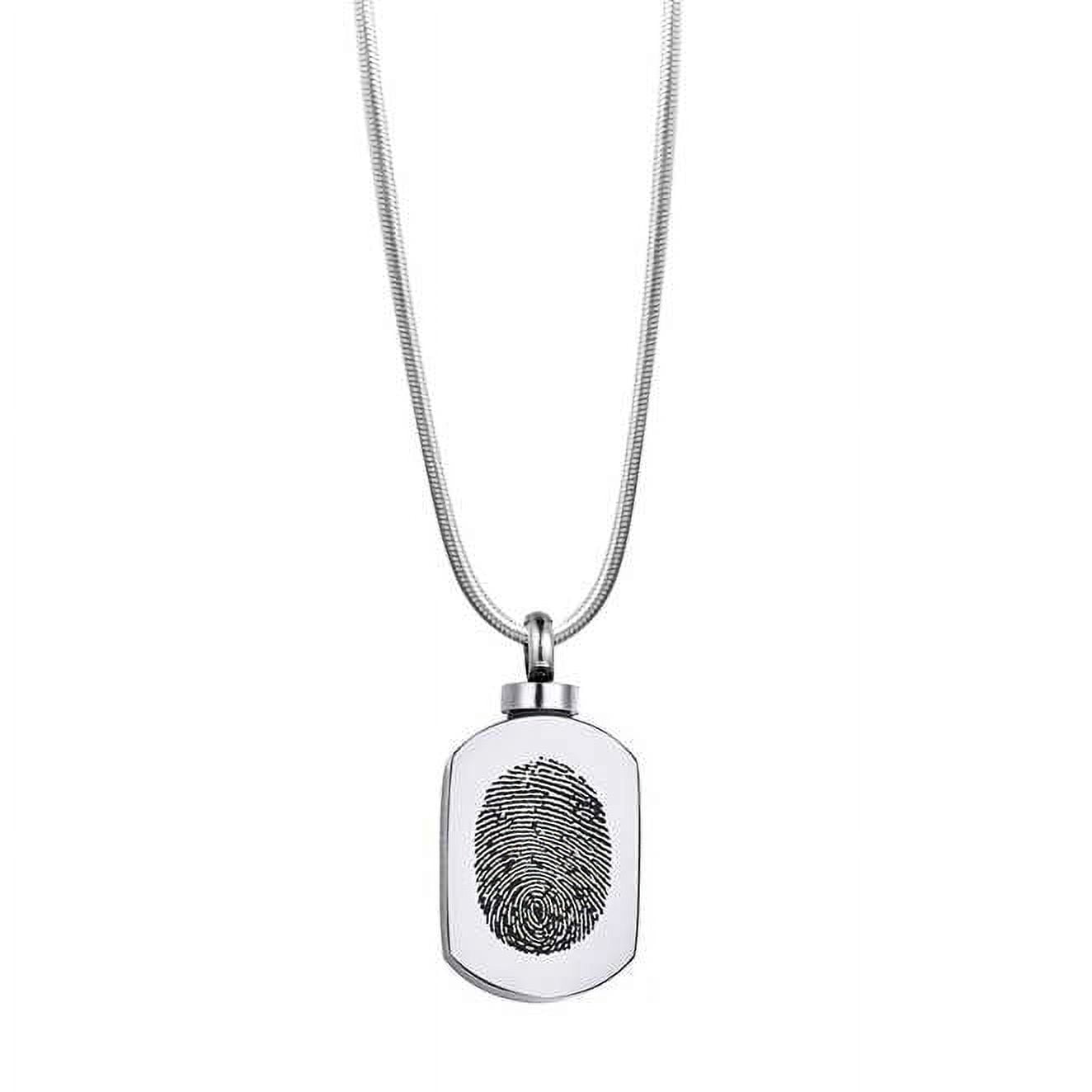 Free Shipping! Anavia Personalized Silver Fingerprint Dog Tag Cremation ...