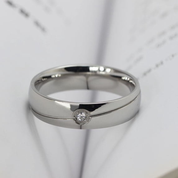 Personalized Simple Ring With Solitaire Diamond Engraved - Walmart.com
