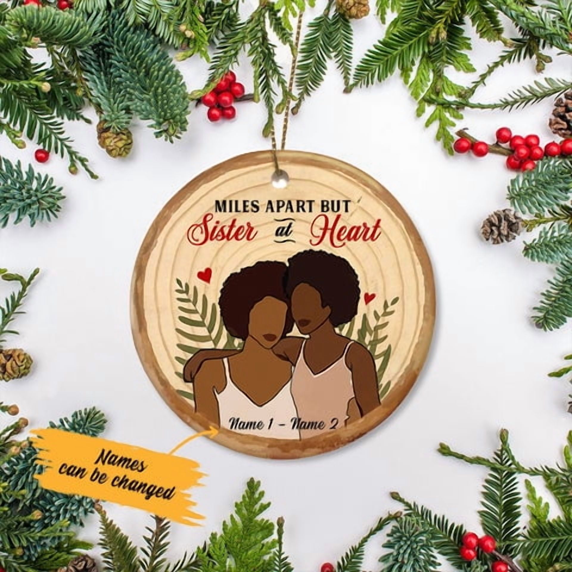 Personalized Sister Ornament with Custom Names, Long Distance ...