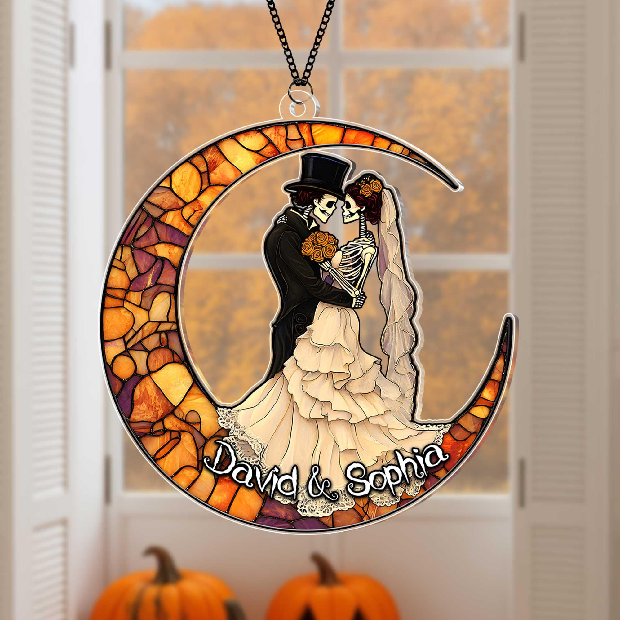 Personalized Skeleton Couples Acrylic Suncatcher ? Gothic Wedding ...