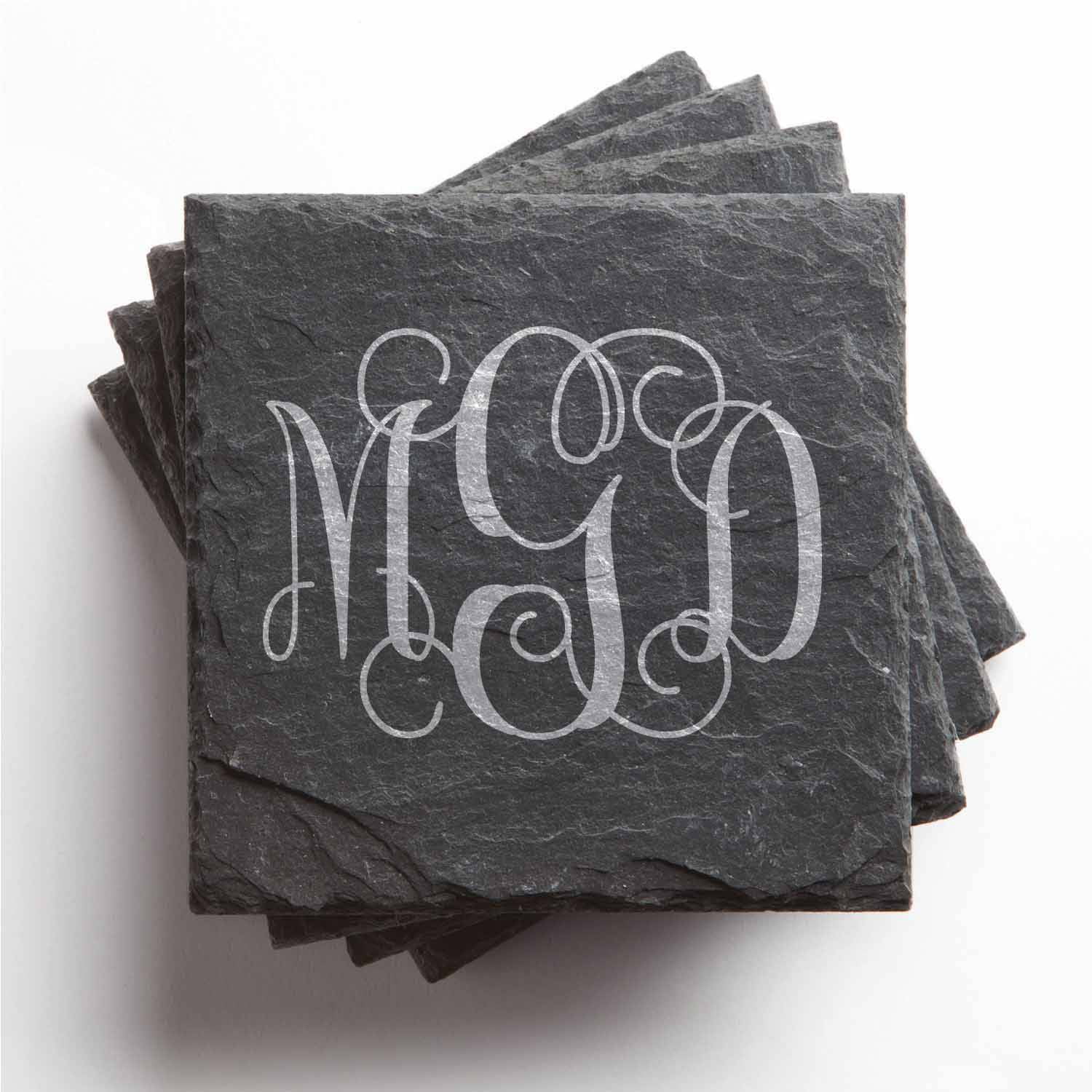 Personalized Slate Coasters - Monogram Set of 4 - Walmart.com