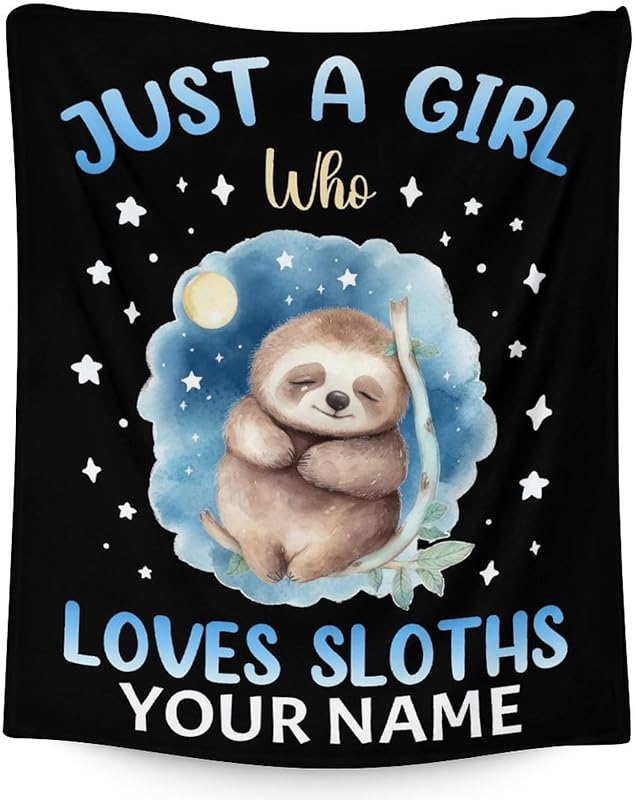 Personalized Sloth Blanket - Soft Fuzzy Blankets for Kids - Lap Blanket ...