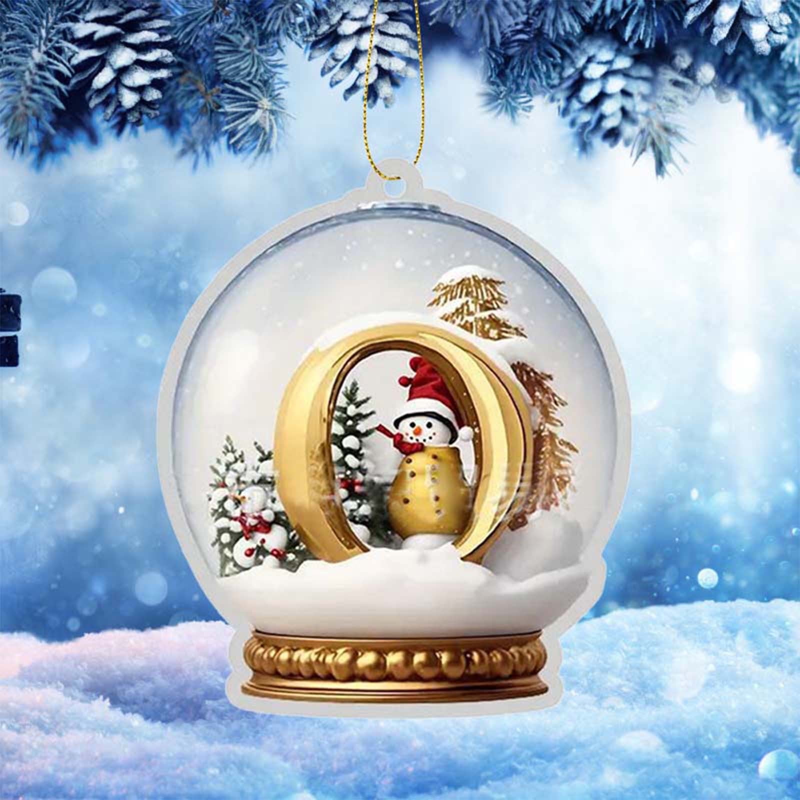 Personalized Snowman Crystal Ball 26 Letter Snowman Globe Snow Crystal ...