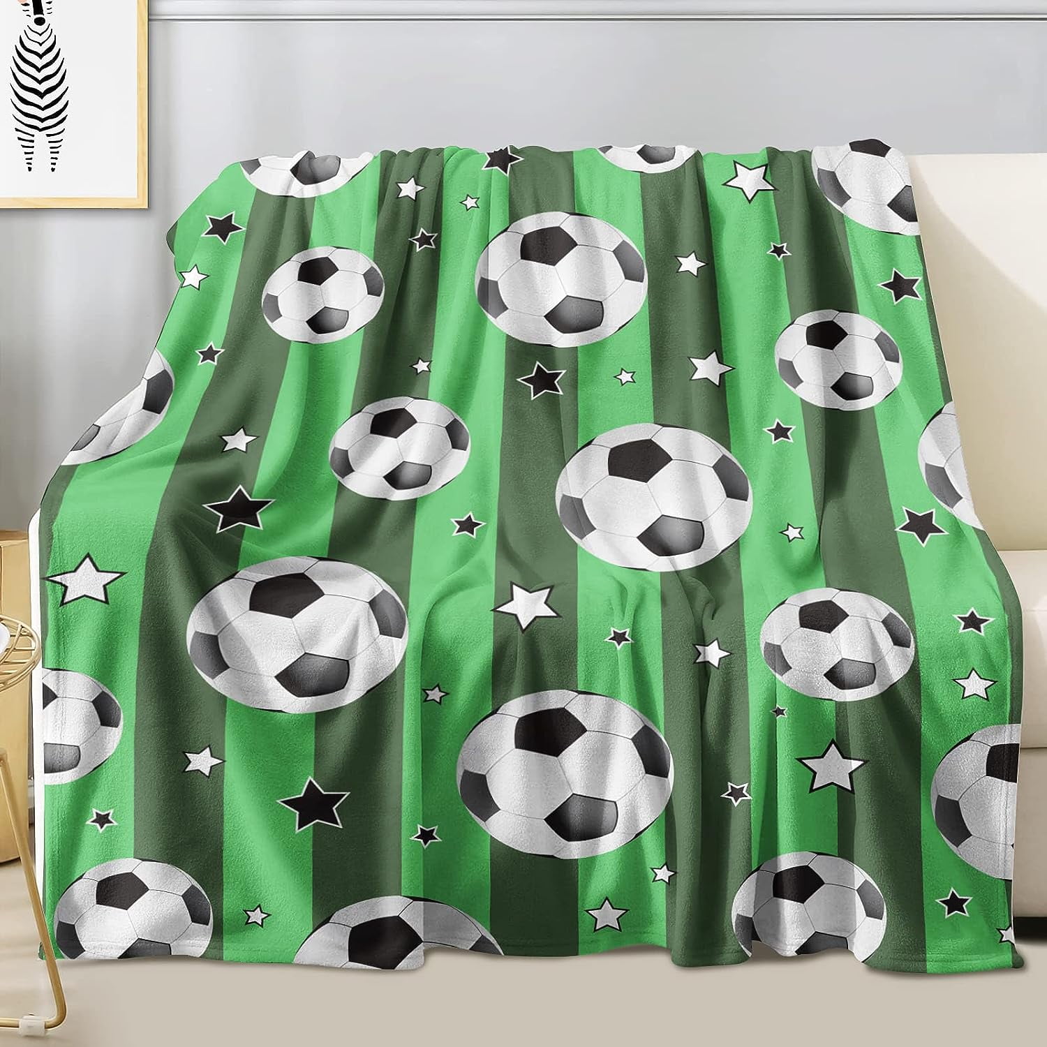 Personalized Soccer Blanket with Name, Custom Name Throw Blankets Soft ...