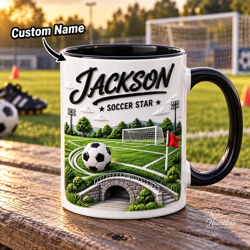 Personalized Soccer Coffee Mug Field Goal Ball Player Gift - Walmart.com