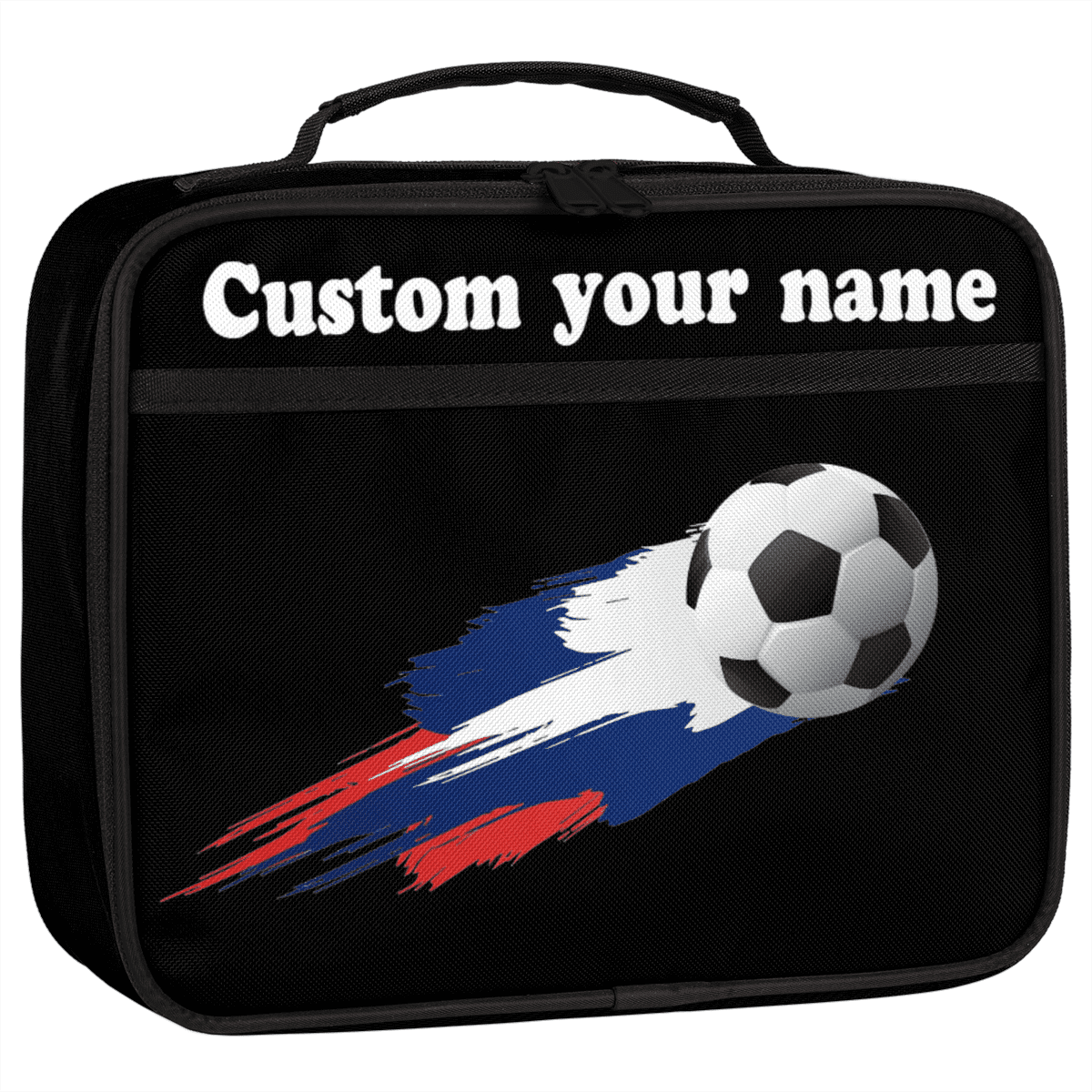Personalized Soccer Lunch Bag with Name, Custom Football Pattern ...