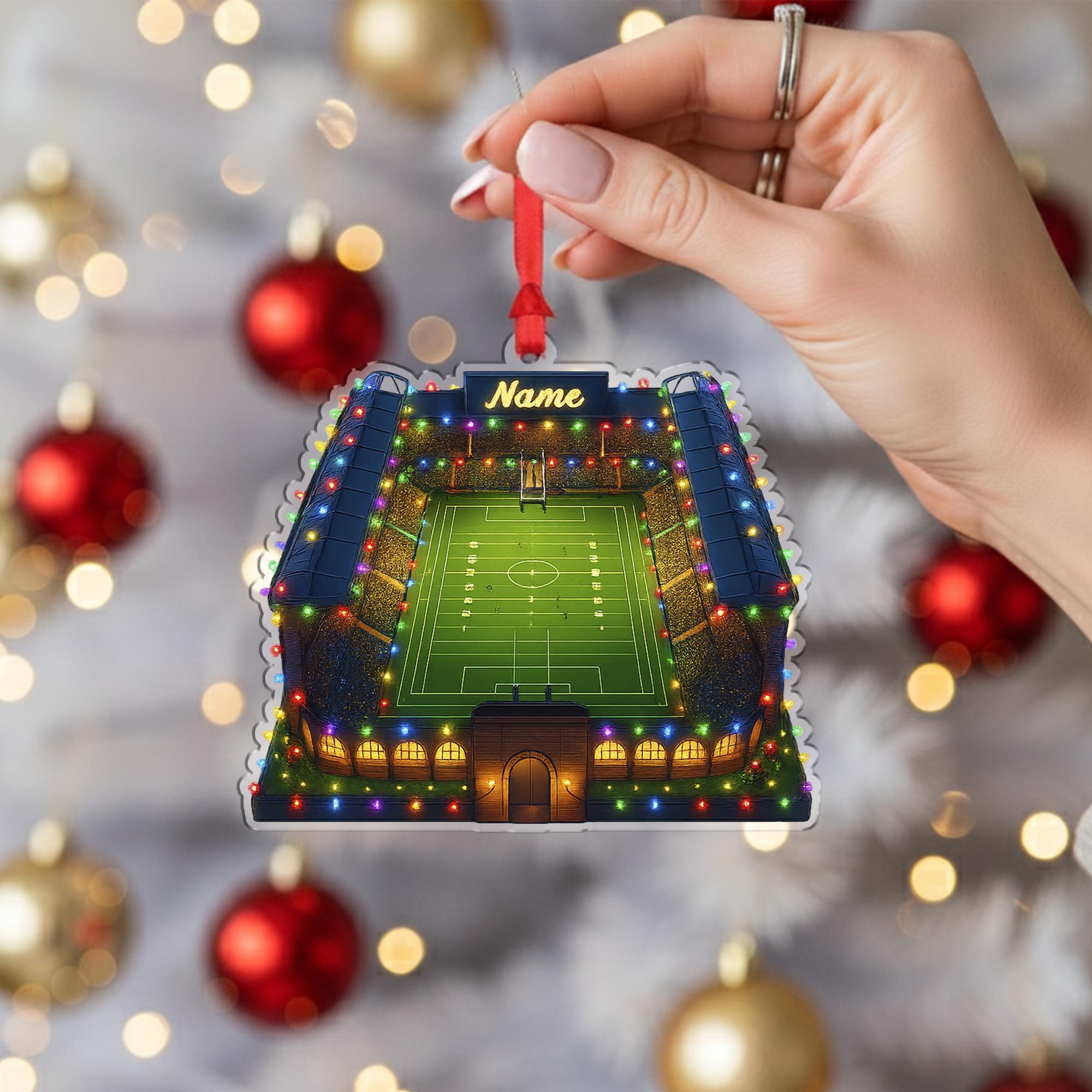 Personalized Soccer Stadium Acrylic Christmas Ornament with Lights ...