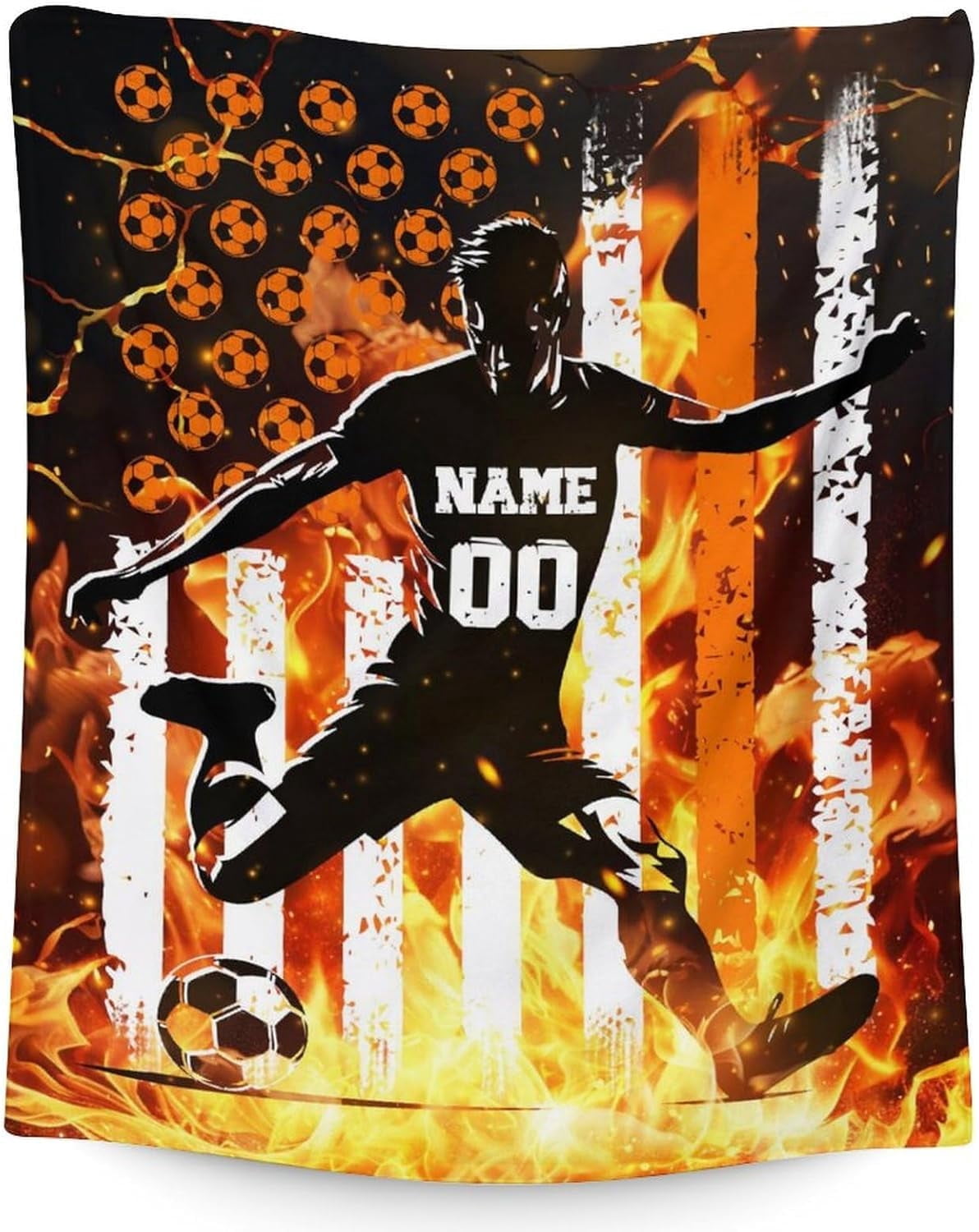 Personalized Soccer Throw Blanket Gifts with Name for Boys, Sport ...
