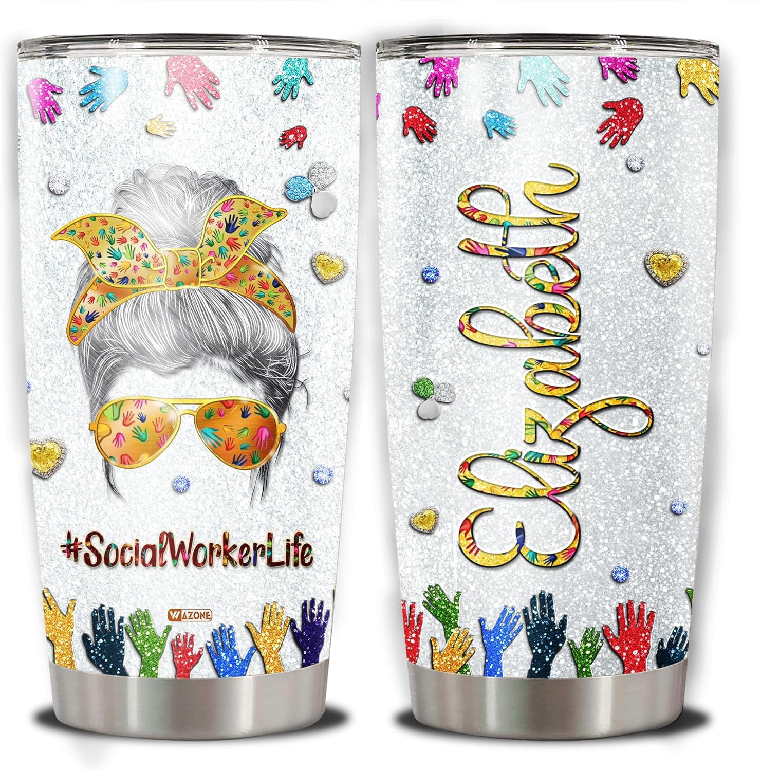 Personalized Social Worker Tumbler 20oz 30oz Custom Name Insulated Cup ...